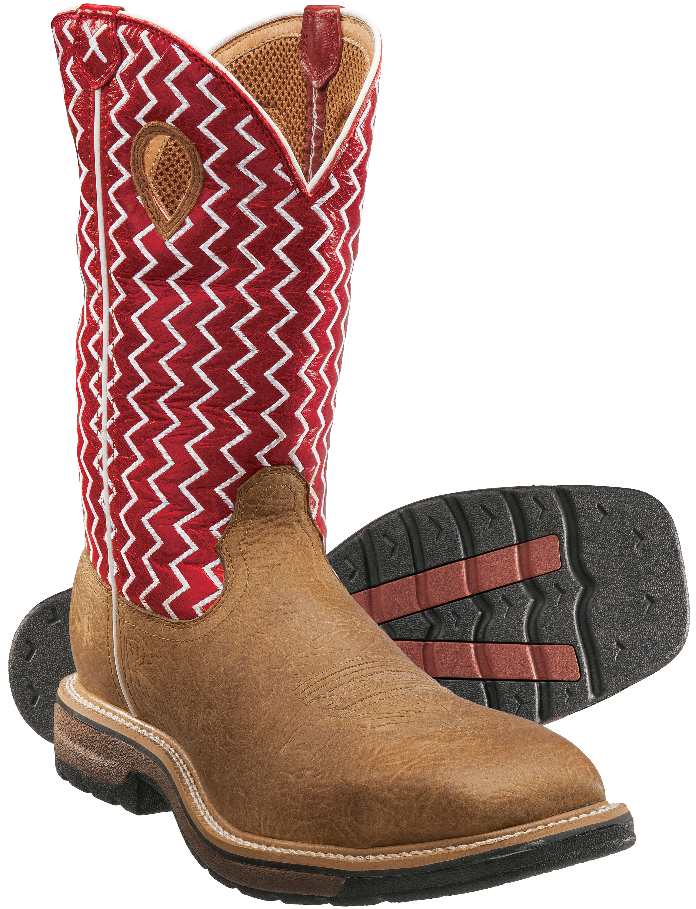 Twisted X Steel Toe Lite Western Work Boots for Men - Brown/Texas Flag ...